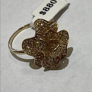 Jewelry | 14k Yellow Rose Ring W White Sapphire | Poshmark